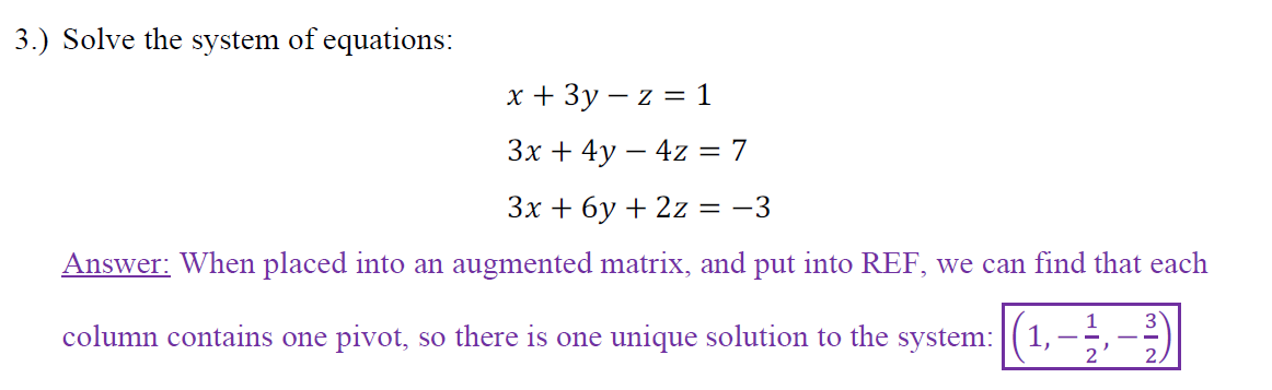 Solved 3.) ﻿Solve the system of | Chegg.com