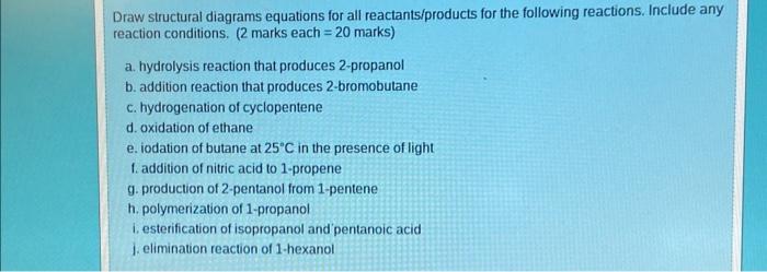 Solved Draw structural diagrams equations for all | Chegg.com