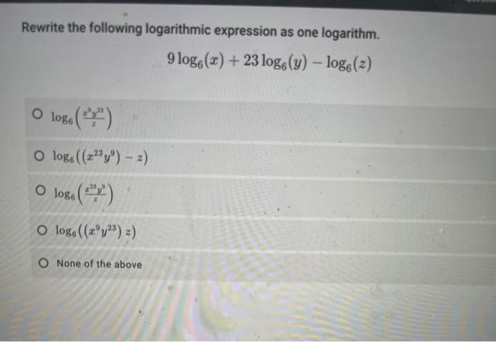 Solved Expand the following logarithmic expression into a | Chegg.com