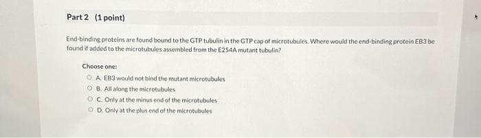 Solved Recombinant tubulin can be synthesized and purified. | Chegg.com