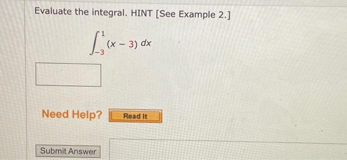 Solved Evaluate the integral. HINT [See Example 2.] | Chegg.com