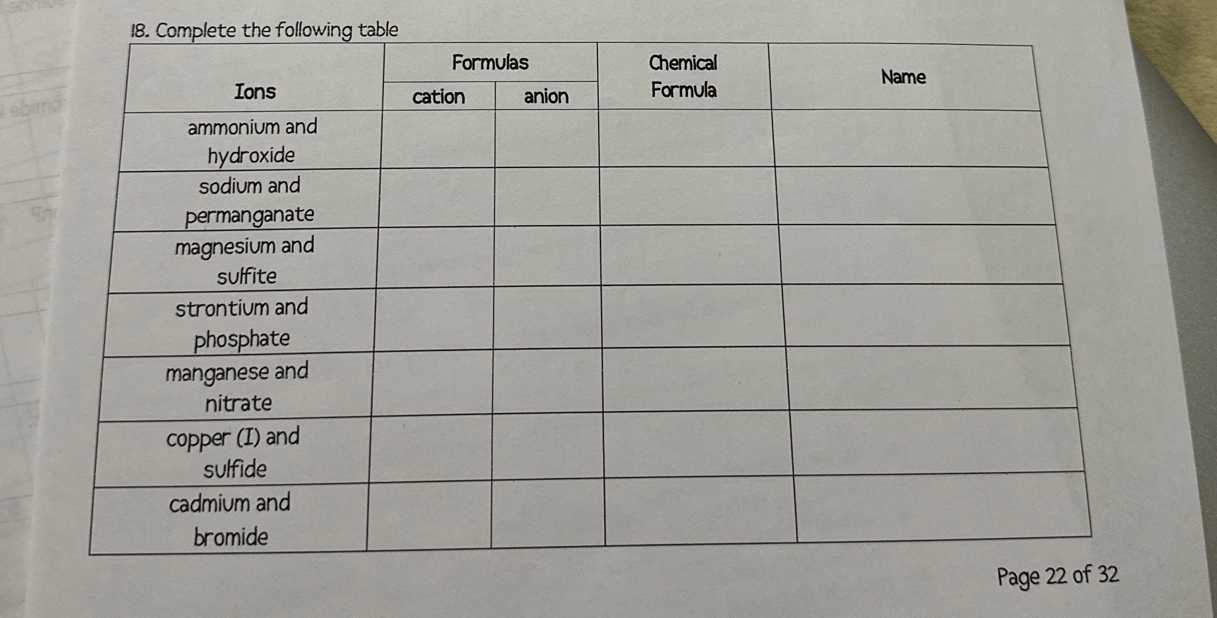 Solved Complete the following | Chegg.com
