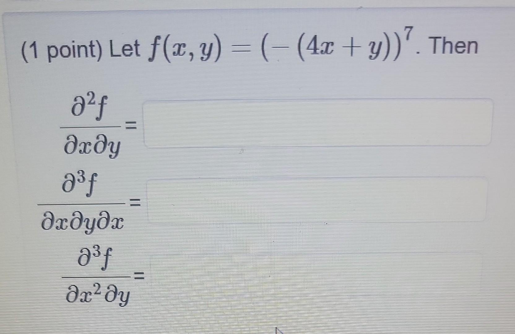 Solved 1 Point Let F X Y − 4x Y 7 Then