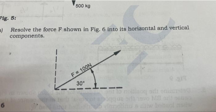 Solved Resolve the force F shown in Fig. 6 into its | Chegg.com