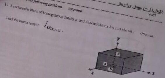 Solved Mlowing problems. 2 points 1: A rectangular block of | Chegg.com