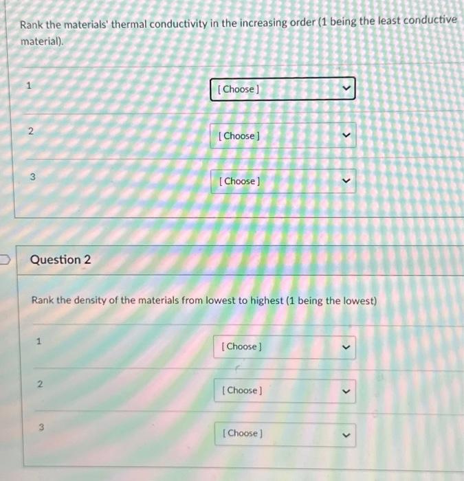 Solved PLEASE HELP ME FIND THE RANKINGS FOR BOTH QUESTIONS | Chegg.com