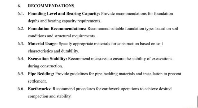 Solved RECOMMENDATIONS6.1. ﻿Founding Level and Bearing | Chegg.com