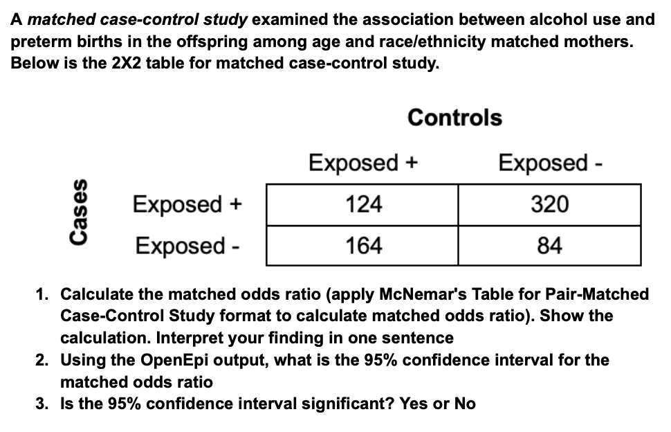 A matched case-control study examined the association | Chegg.com
