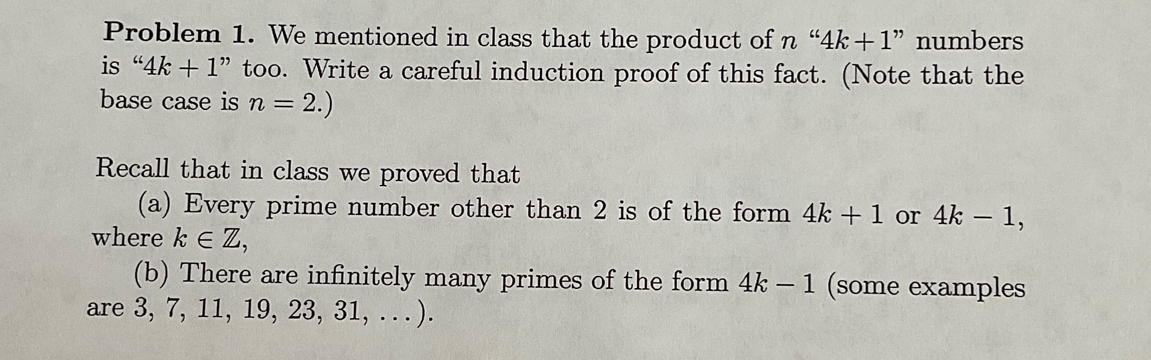 Solved Problem 1. ﻿We mentioned in class that the product of | Chegg.com