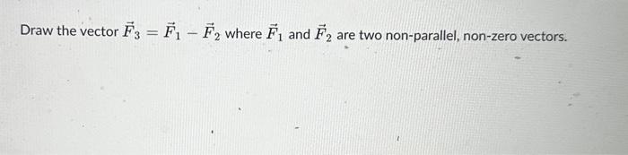 Solved Draw the vector F3=F1−F2 where F1 and F2 are two | Chegg.com