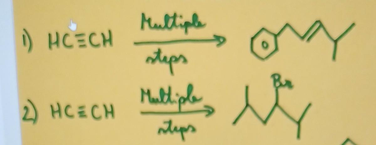 Solved HC≡CH steps Muttiple ( HC≡CH steps Multiple | Chegg.com