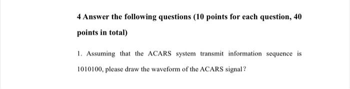 Solved 4 Answer the following questions ( 10 points for each | Chegg.com