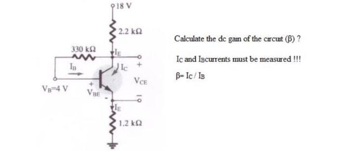 Solved Calculate the dc gain of the circuit (β) ? Ic and | Chegg.com
