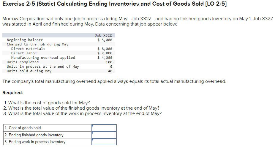 Solved Exercise 2-5 (Static) ﻿Calculating Ending Inventories | Chegg.com