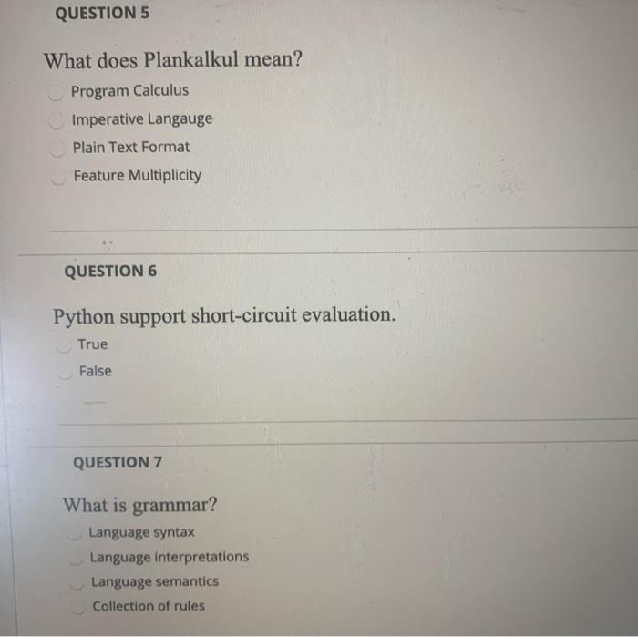 Solved QUESTION 1 Modern day popular programming languages | Chegg.com
