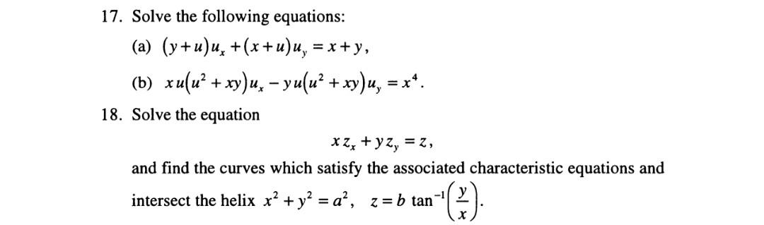 Solved 17. Solve the following equations: (a) | Chegg.com