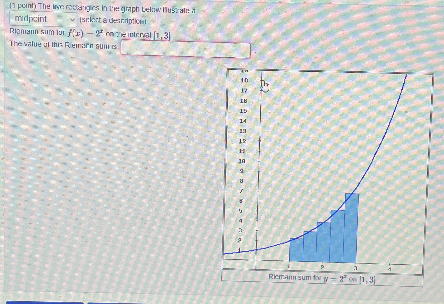 Solved (1 ﻿point) ﻿The five rectangles in the graph below | Chegg.com