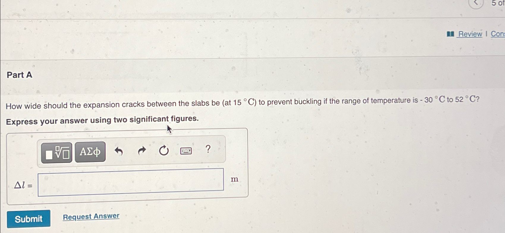 Solved ReviewConPart AHow wide should the expansion cracks | Chegg.com