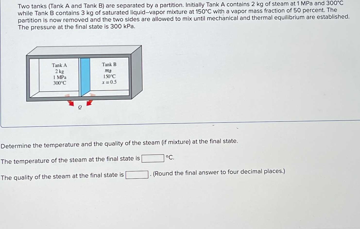 Solved Two tanks (Tank A and Tank B) ﻿are separated by a | Chegg.com