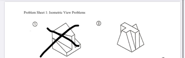 Solved Problem Sheet 1: Isometric View Problems | Chegg.com