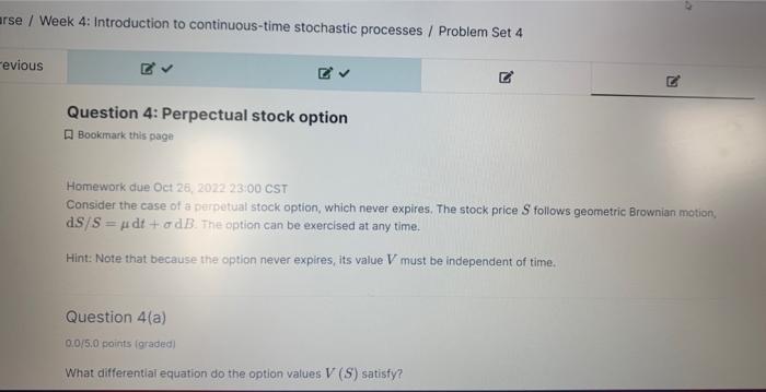irse / Week 4: Introduction to continuous-time | Chegg.com