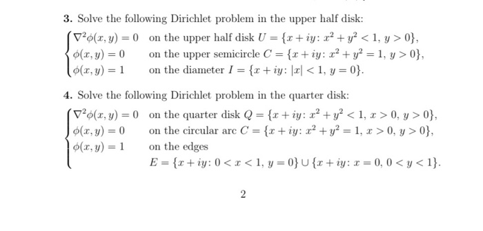 Solved 3. Solve the following Dirichlet problem in the upper | Chegg.com Solved 3. Solve the following Dirichlet problem in the upper | Chegg.com
