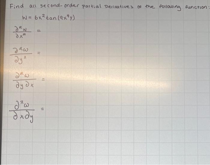 Solved Find all second-order partial Derivatives of the | Chegg.com