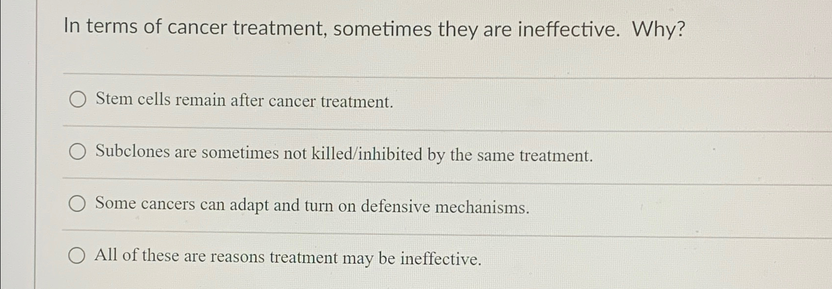 Solved In Terms Of Cancer Treatment Sometimes They Are