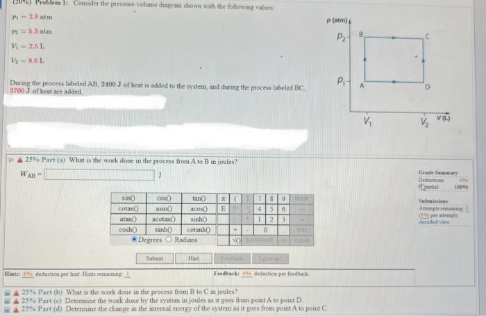 Solved \\[ \\begin{array}{l} p_{1}=2.8 \\mathrm{~atm} \\\\ | Chegg.com