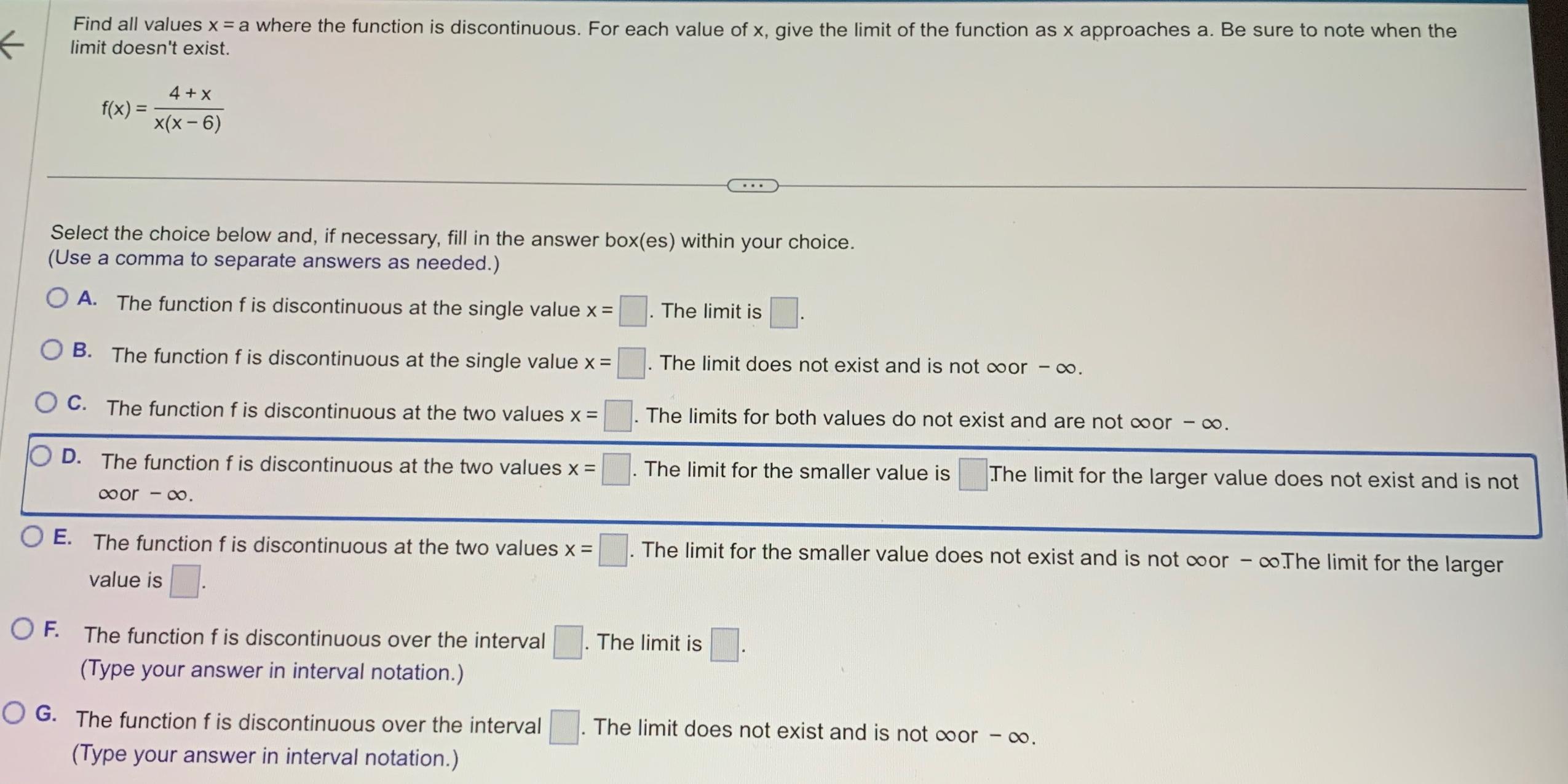 Solved Find All Values Xa Where The Function Is 3599