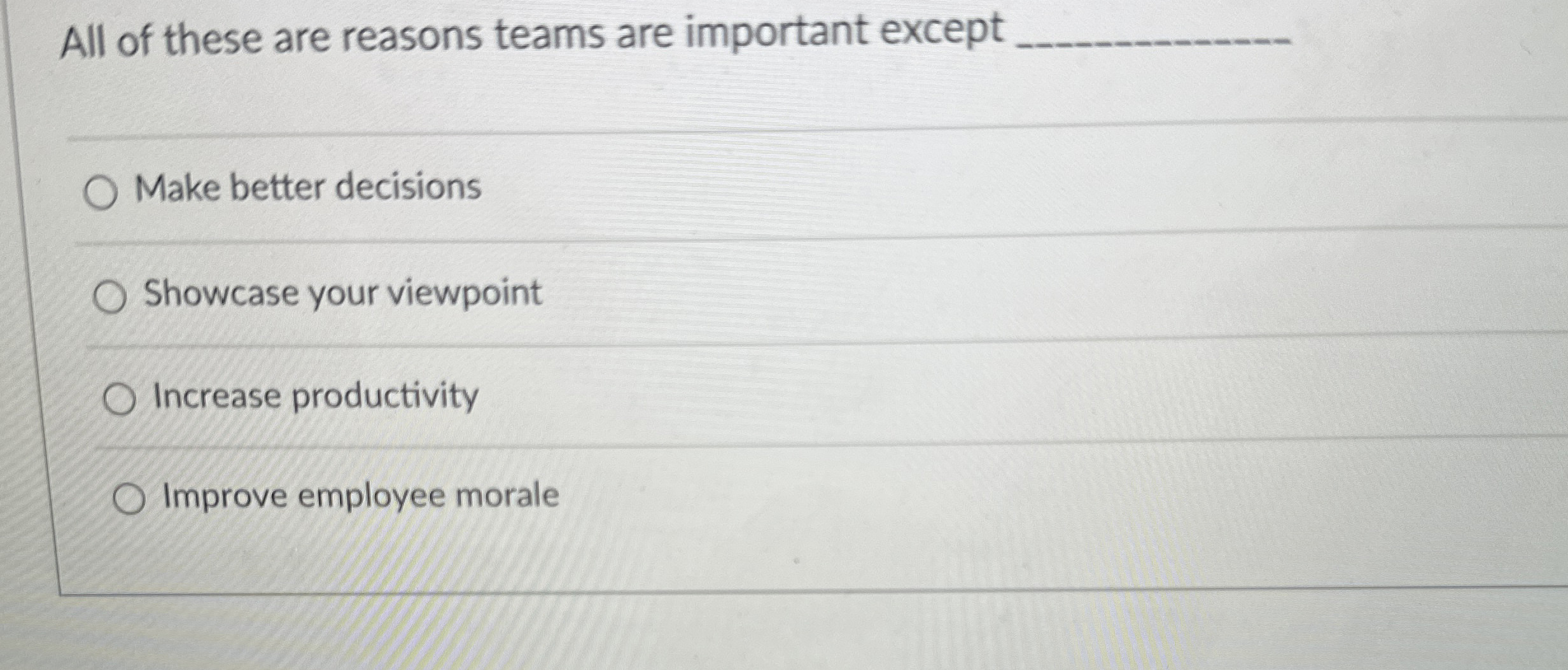 Solved All of these are reasons teams are important | Chegg.com