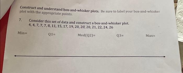 Solved Construct and understand box-and-whisker plots. Be | Chegg.com