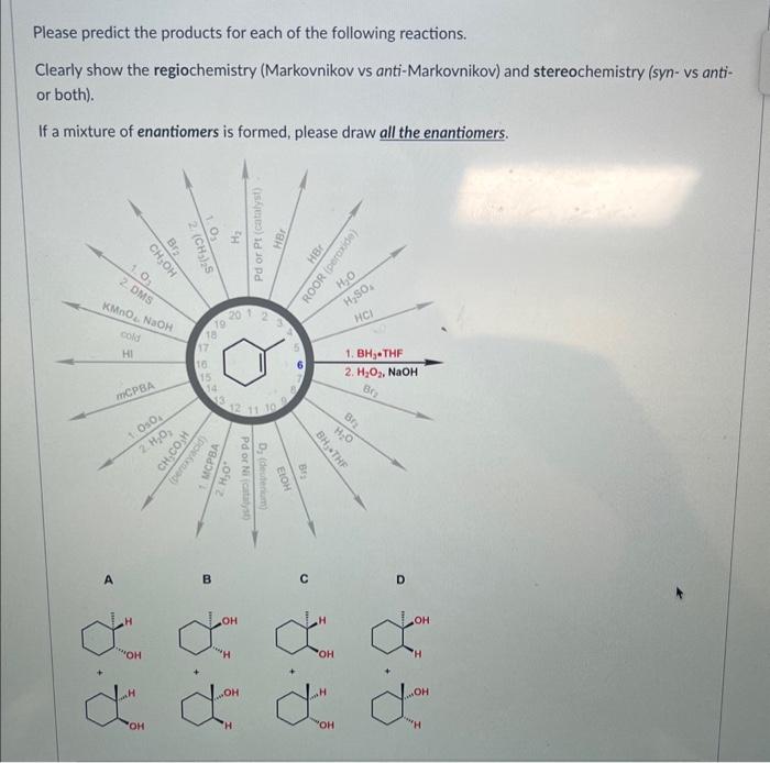 Solved Please predict the products for each of the following | Chegg.com