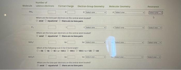 Solved Where dire ithe Ione pair clectrons en the central | Chegg.com