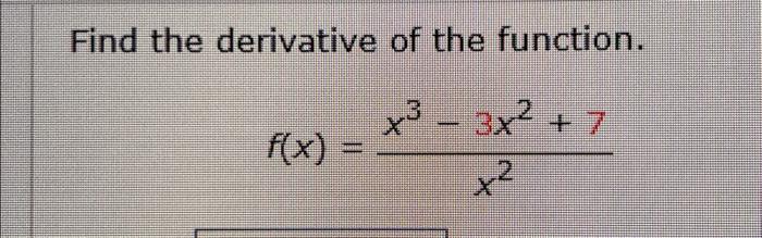 Solved Find the derivative of the function. | Chegg.com