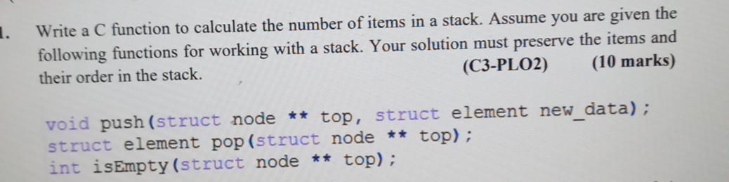 Solved 1. Write a C function to calculate the number of | Chegg.com
