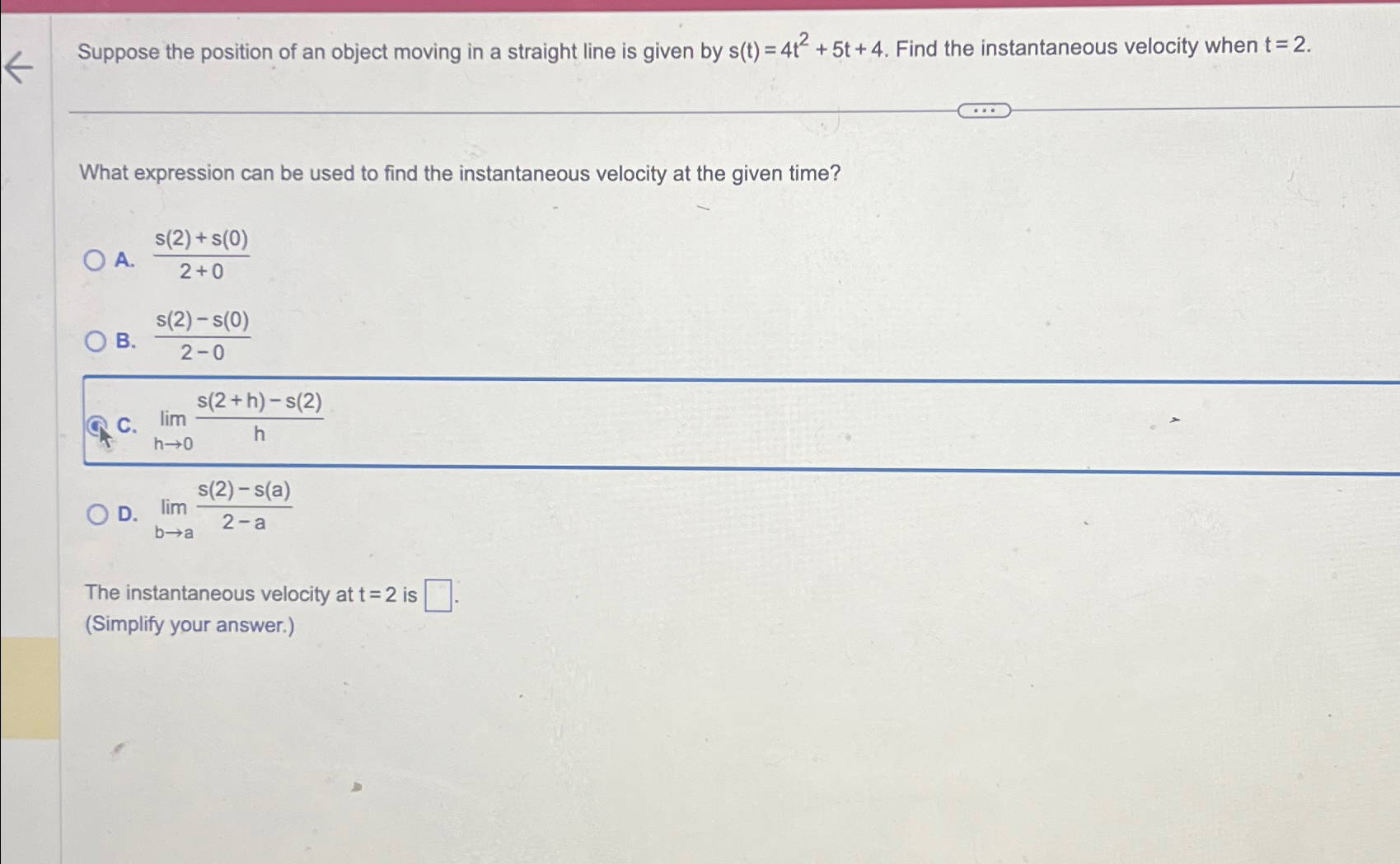 Solved Suppose the position of an object moving in a | Chegg.com