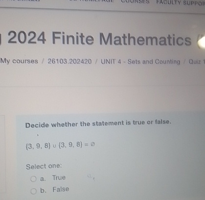 Solved 2024 ﻿Finite MathematicsMy courses / 26103.202420 / | Chegg.com