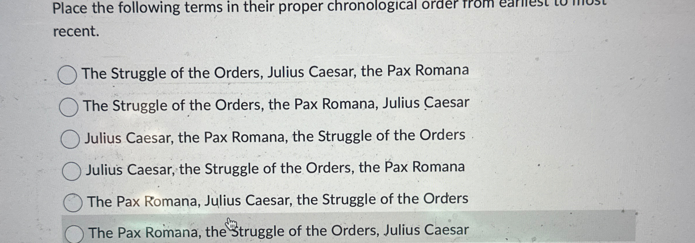 Place the following terms in their proper | Chegg.com