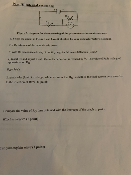 Solved Part II. Conversion of a Galvanometer into a | Chegg.com