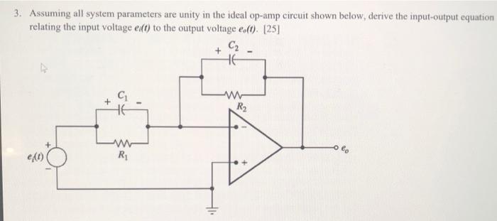 Solved 3. Assuming all system parameters are unity in the | Chegg.com
