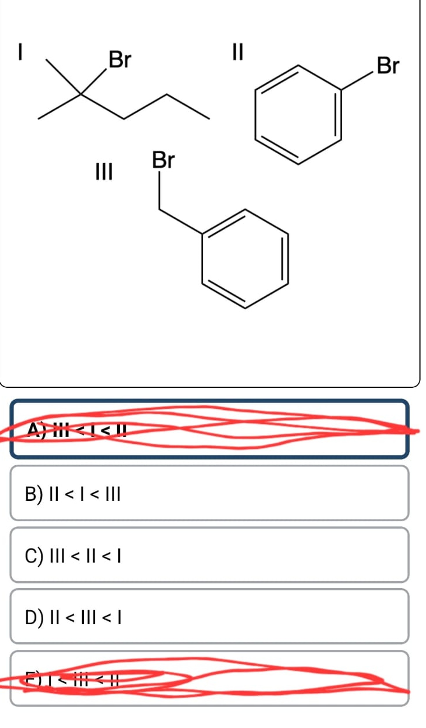 Solved ank these alkyl halides in order of increasing | Chegg.com