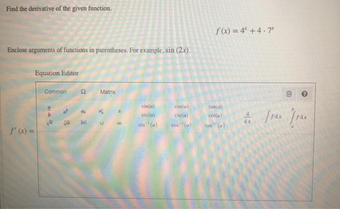 Solved Find the derivative of the function given below. y = | Chegg.com
