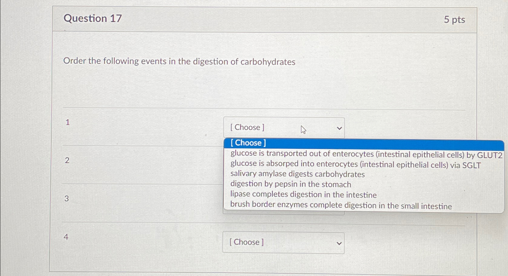 Solved Question 175 ﻿ptsOrder the following events in the | Chegg.com