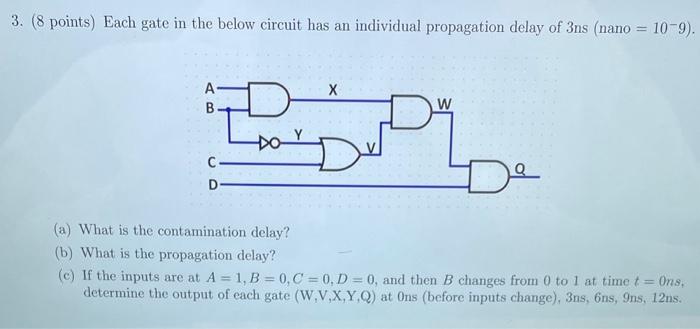 Solved 3. (8 points) Each gate in the below circuit has an | Chegg.com