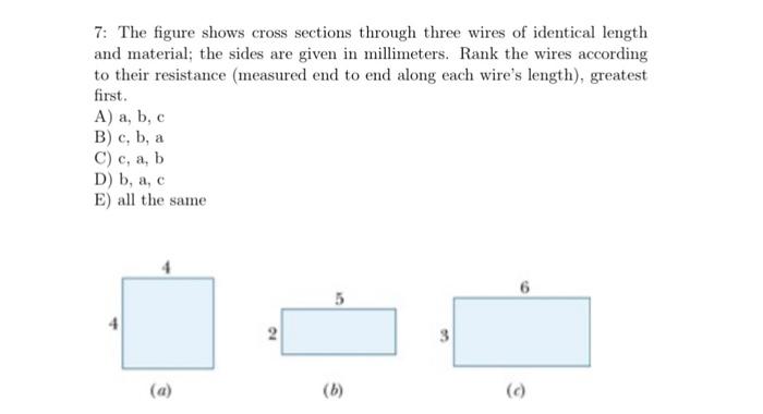 Solved 7: The figure shows cross sections through three | Chegg.com