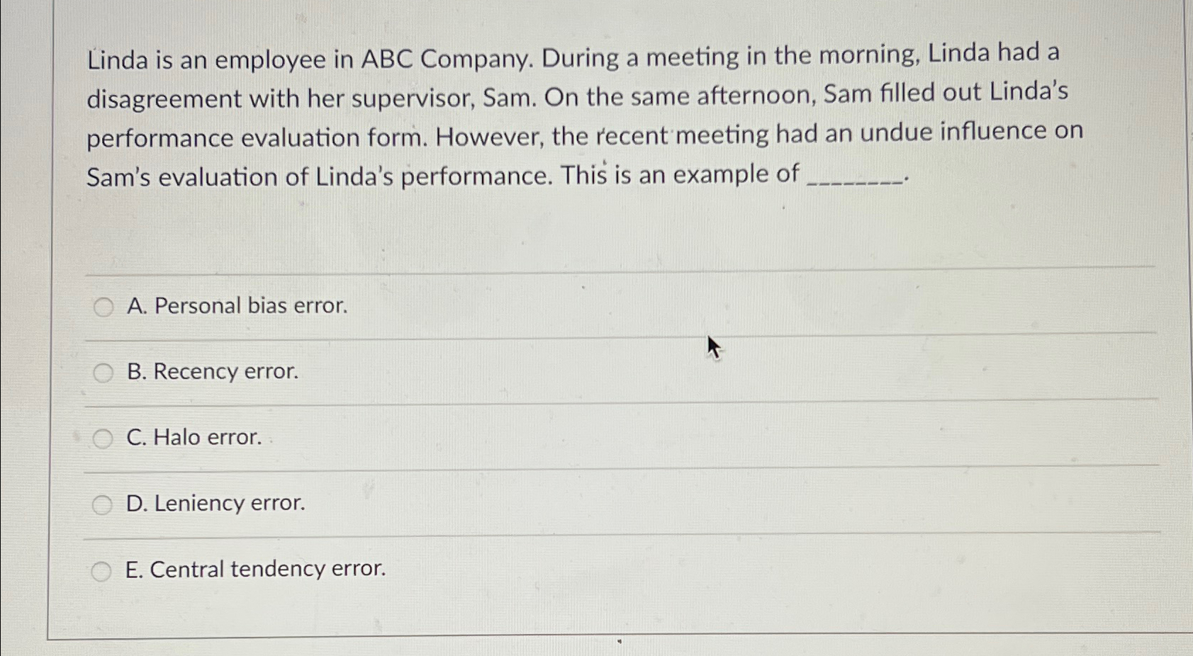 Solved Linda is an employee in ABC Company. During a meeting | Chegg.com