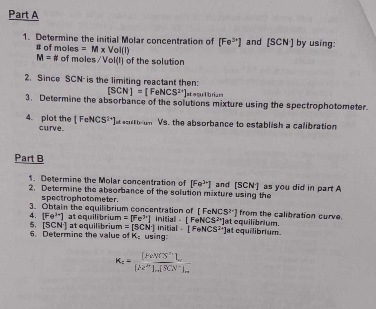 Data Table for Part A: (The Calibration Curve) Data | Chegg.com