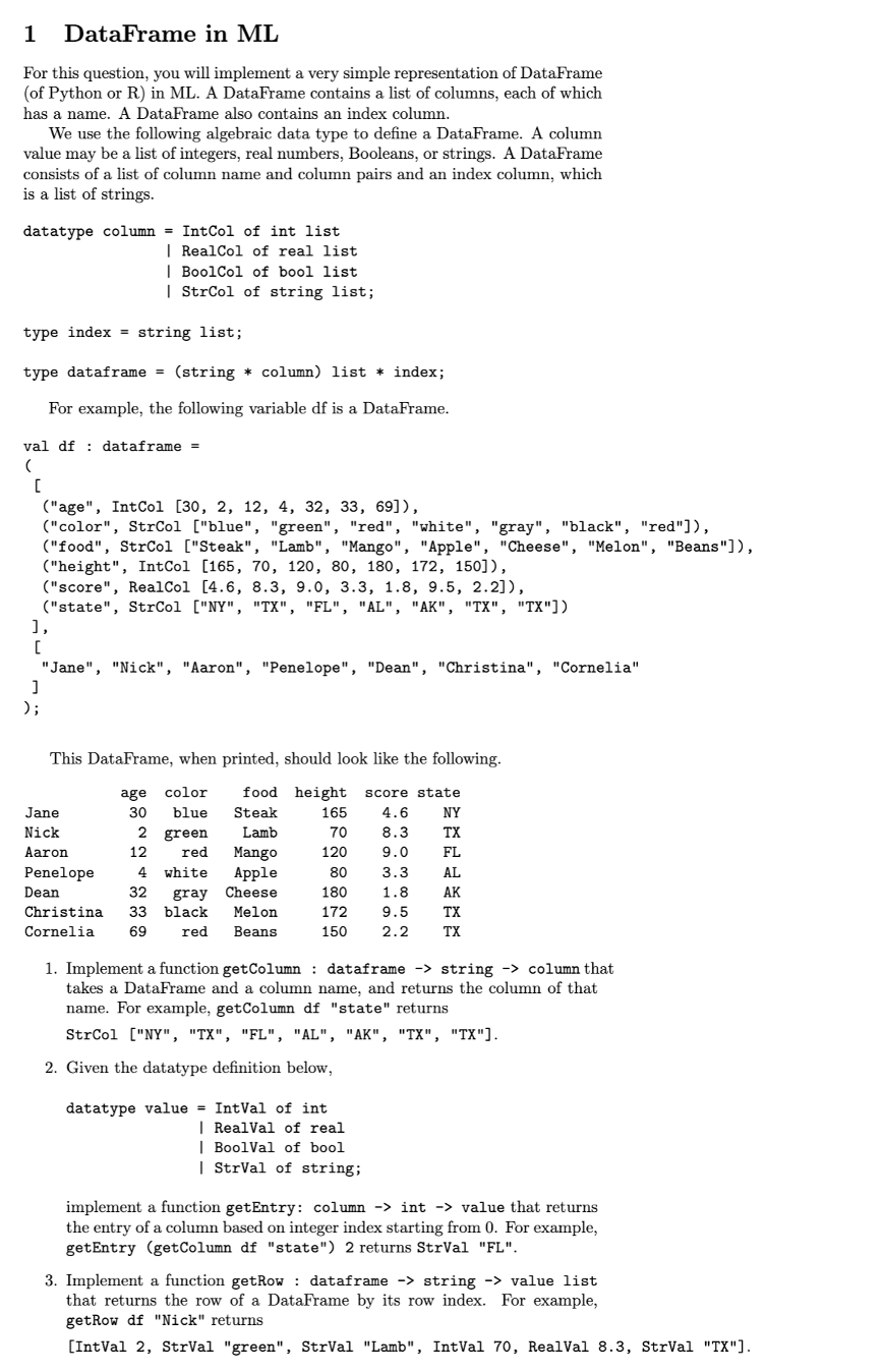 Solved Answer The Following Using Standard Ml