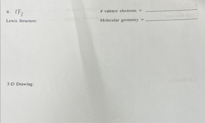 Solved 6. I3 \# valence electrons = Lewis Structure: | Chegg.com
